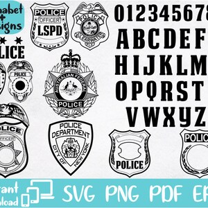 Police Alphabet SVG Bundle Svg Police Font Police Badges | Etsy