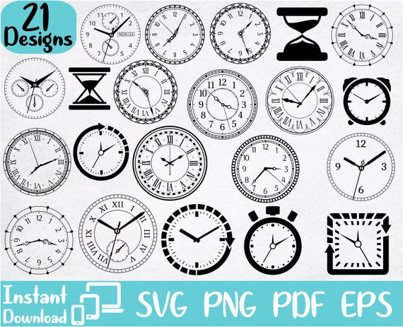 Clocks Bundle SVG Clock Vector Time SVG Сlock Face Svg - Etsy