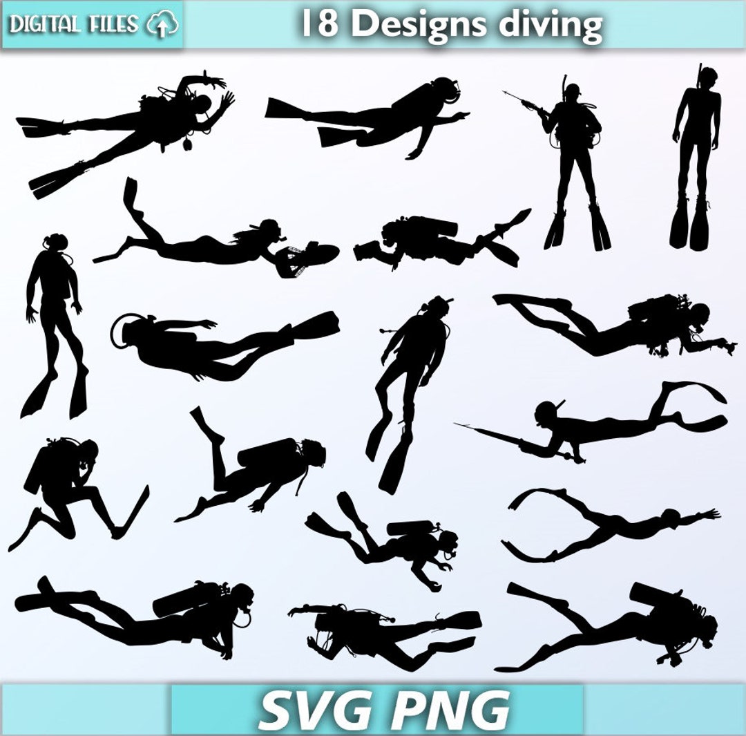 Diving Bundle Svg/ Diving Svg/ Diver Svg/ Diver Silhouette/ Scuba ...