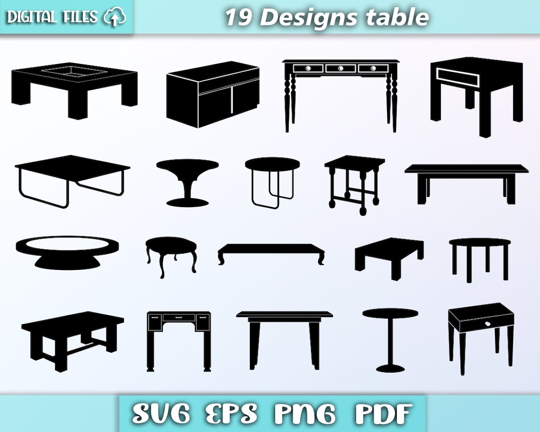 Table Svg/ Table Silhouette/ Table Vector/ Table Silhouette/ Furniture ...