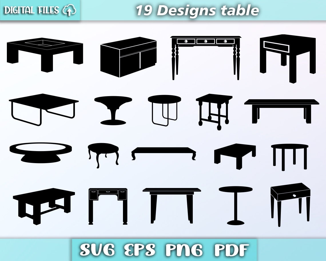 Table Svg/ Table Silhouette/ Table Vector/ Table Silhouette/ Furniture ...