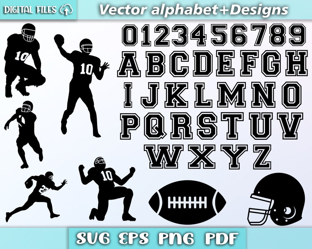 Football Alphabet Svg/ Football Font Svg/ American Football Svg ...