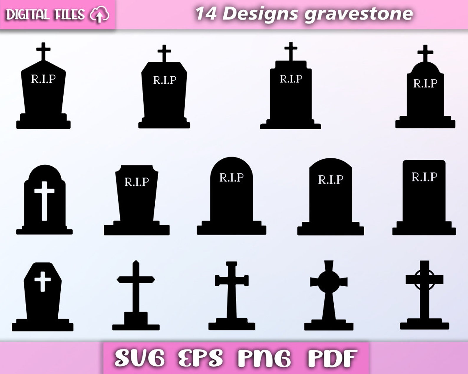 Gravestones Svg/ Gravestone Bundle/ Tombstones Svg/ Graveyard - Etsy