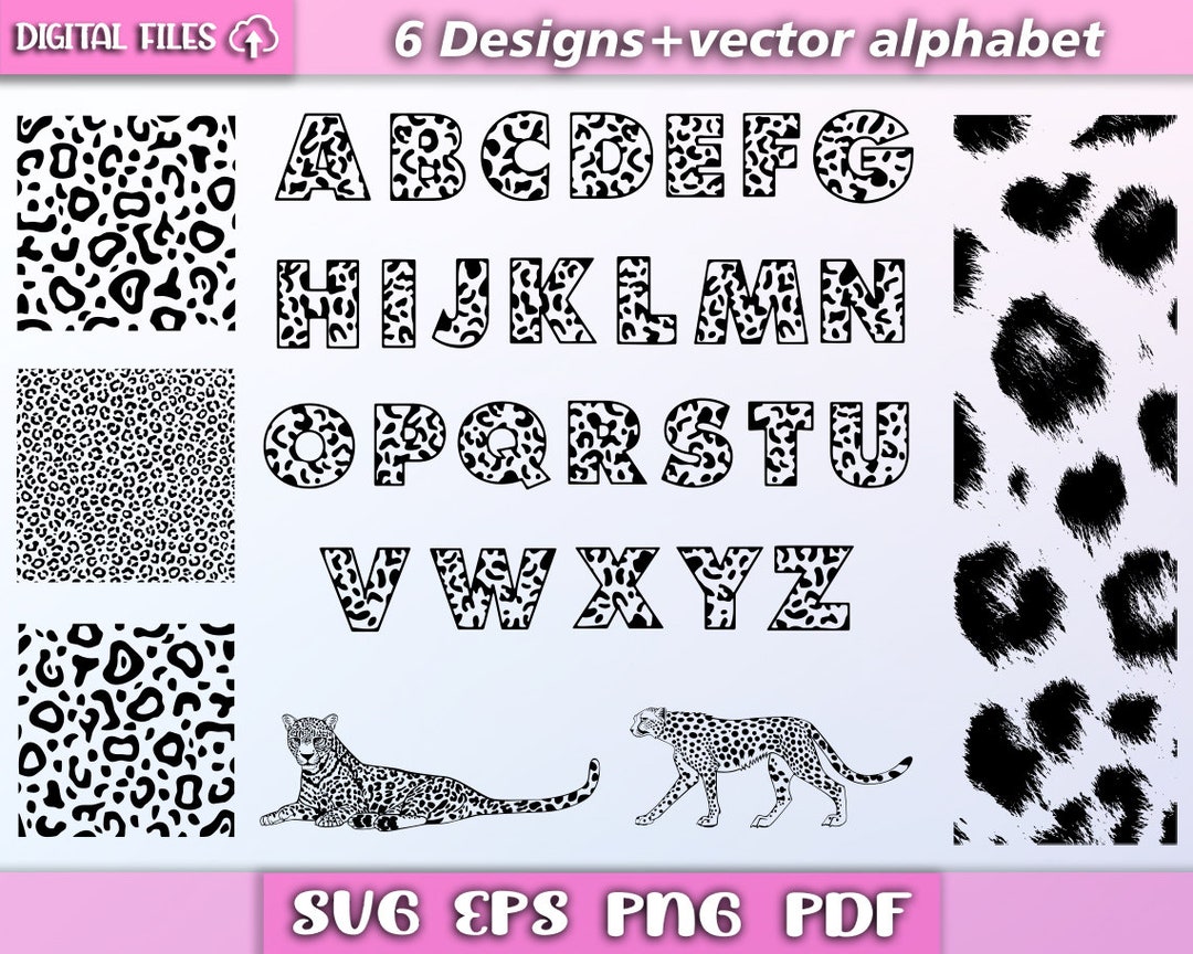 Leopard Svg/ Leopard Alphabet Svg/ Leopard Pattern/ Leopard Print Svg ...