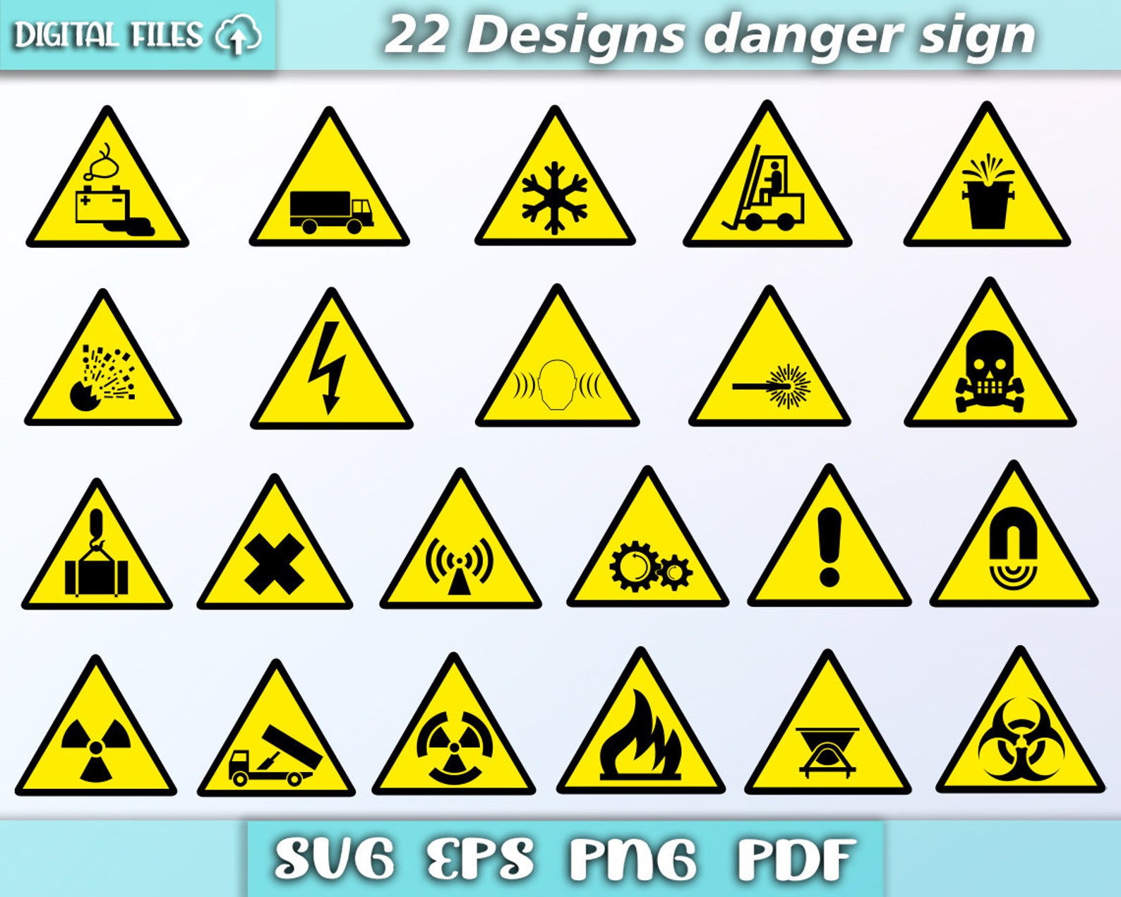 Warning Signs Svg/ Danger Signs Svg/ Danger Svg/ Biohazard Svg/ Toxic ...