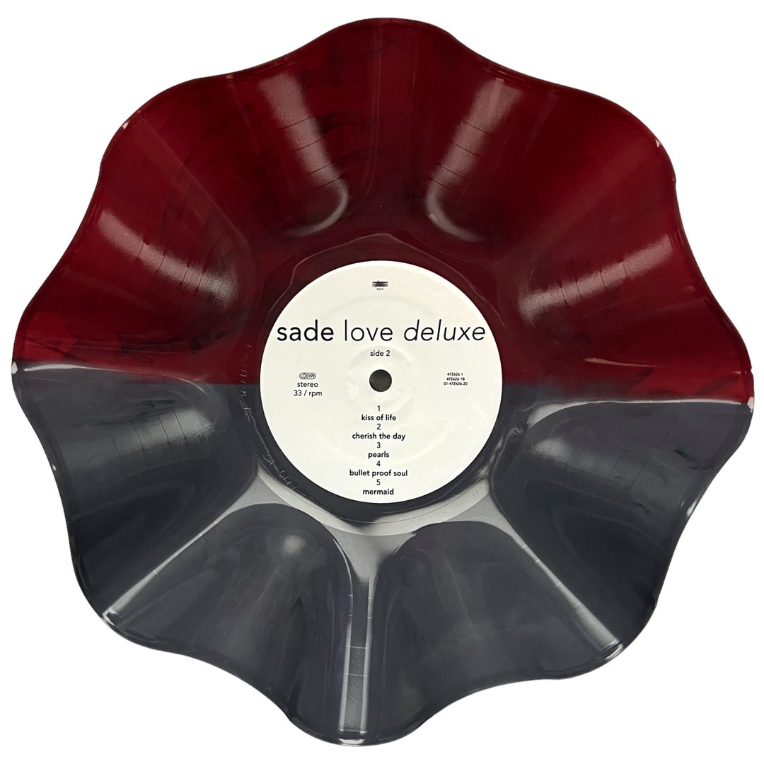 Sade Love Deluxe Record Bowl RED & GRAY SPLIT 12 Vinyl Retro Record ...
