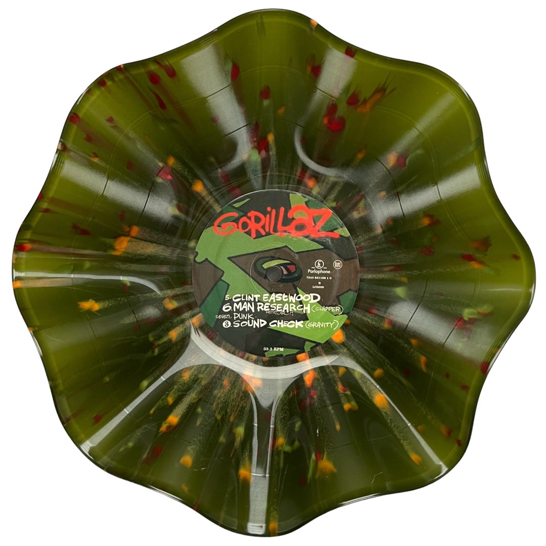 Gorillaz LP Record Bowl TRANSLUCENT GREEN Splattered 12 Vinyl Retro ...