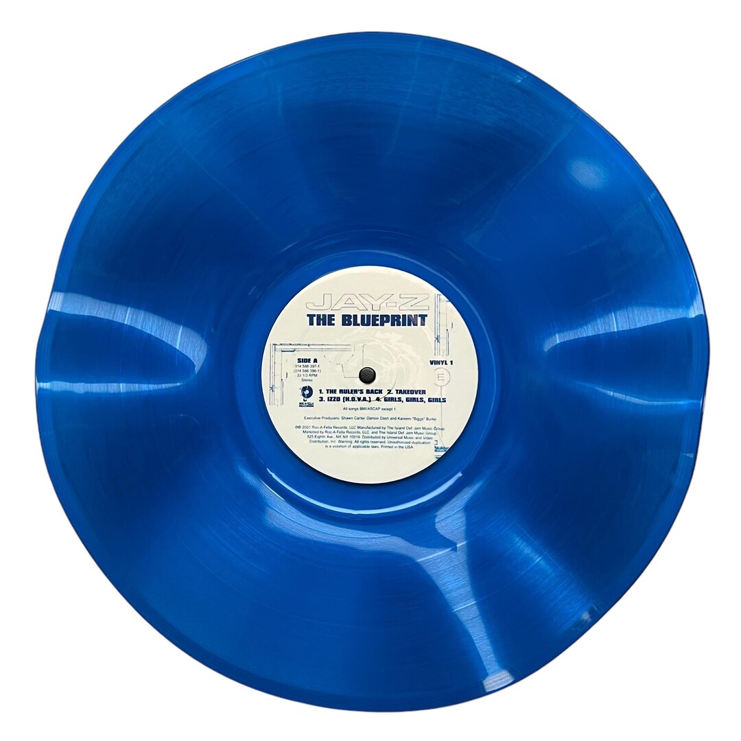Jay-z the Blueprint Platter Shaped Record Bowl TRANSLUCENT BLUE 12 ...