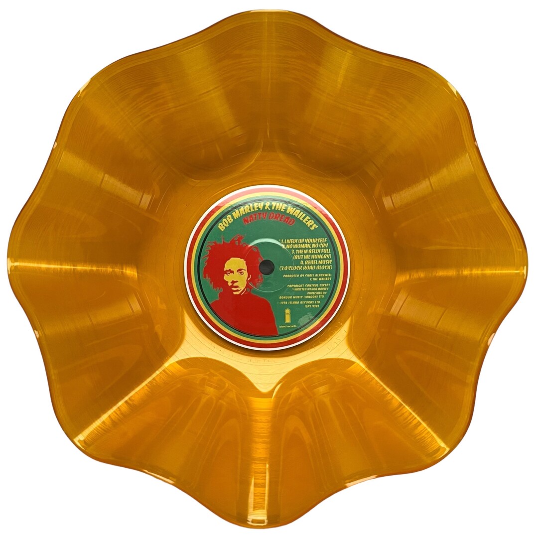 Bob Marley & the Wailers Natty Dread Record Bowl TRANSLUCENT YELLOW 12 ...