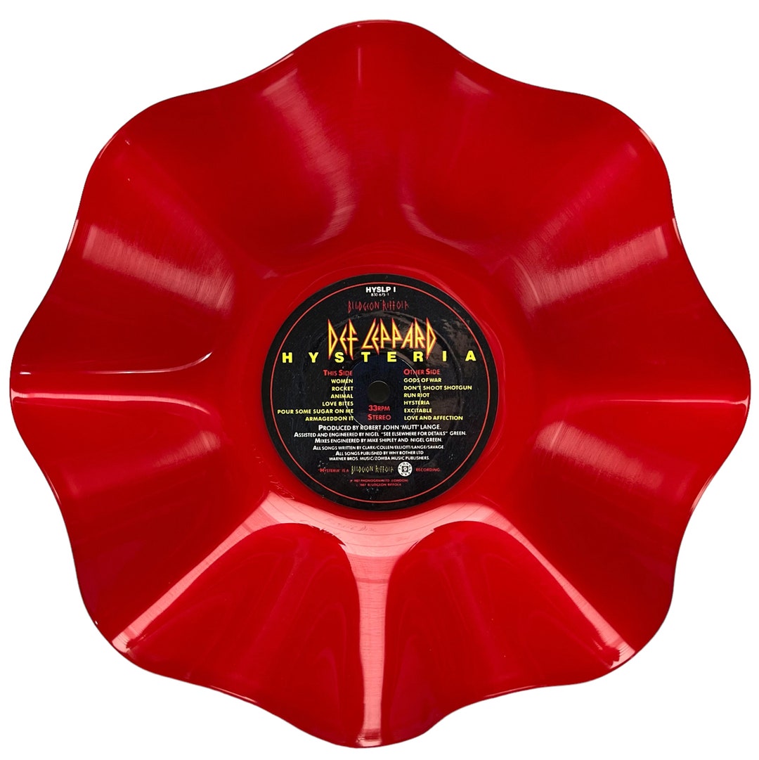 Def Leppard Hysteria Record Bowl TRANSLUCENT RED 12 - Etsy