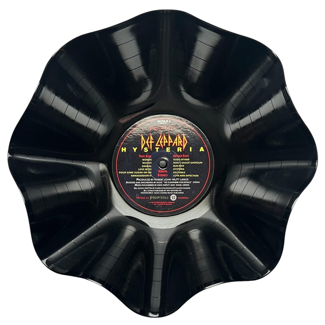 Def Leppard Hysteria Record Bowl BLACK 12 VINYL Retro Record Bowl ...