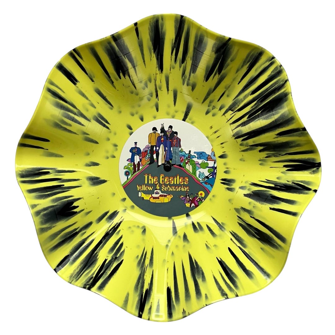 The Beatles Yellow Submarine Record Bowl YELLOW SPLATTERED 12 VINYL - Etsy