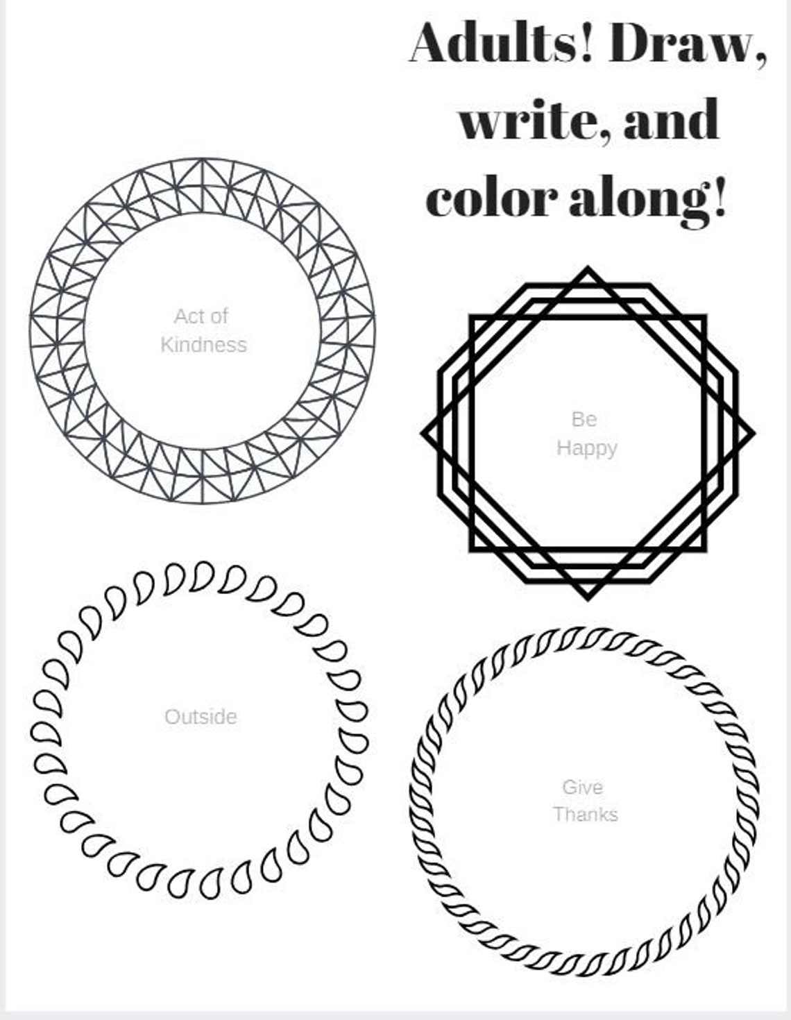 Kids Mindfulness Coloring Pages With Bonus Corresponding Adult ...