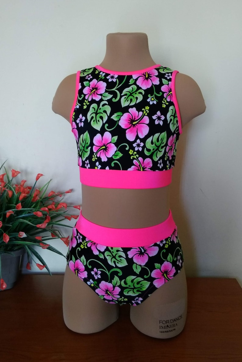 2 Piece Dance Set, Dancewear, Size Child 10, Floral Print, - Etsy