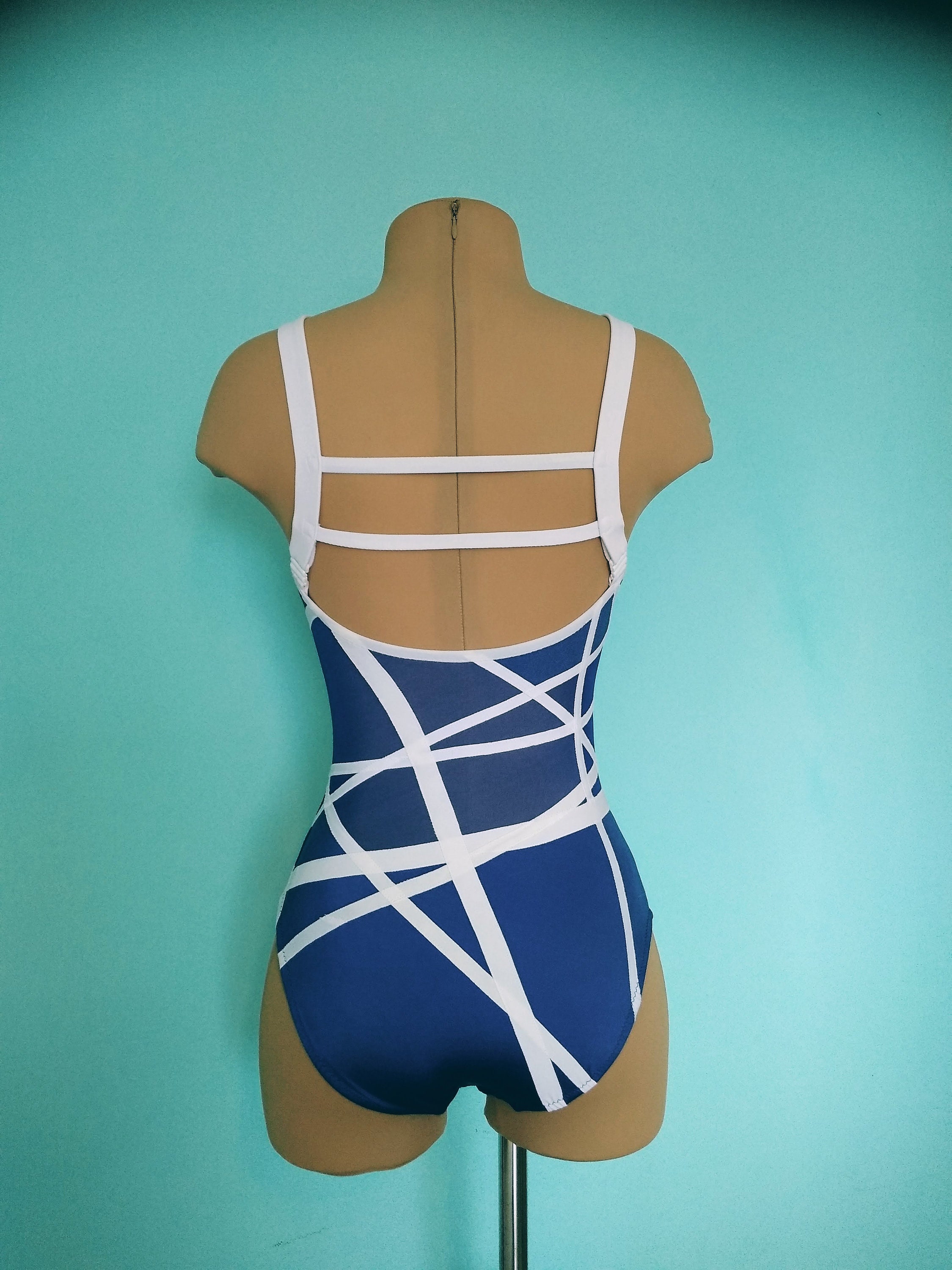 Contemporary, Acro Dance Costume, Leotard, Size Child 14/AXS, Blue With ...