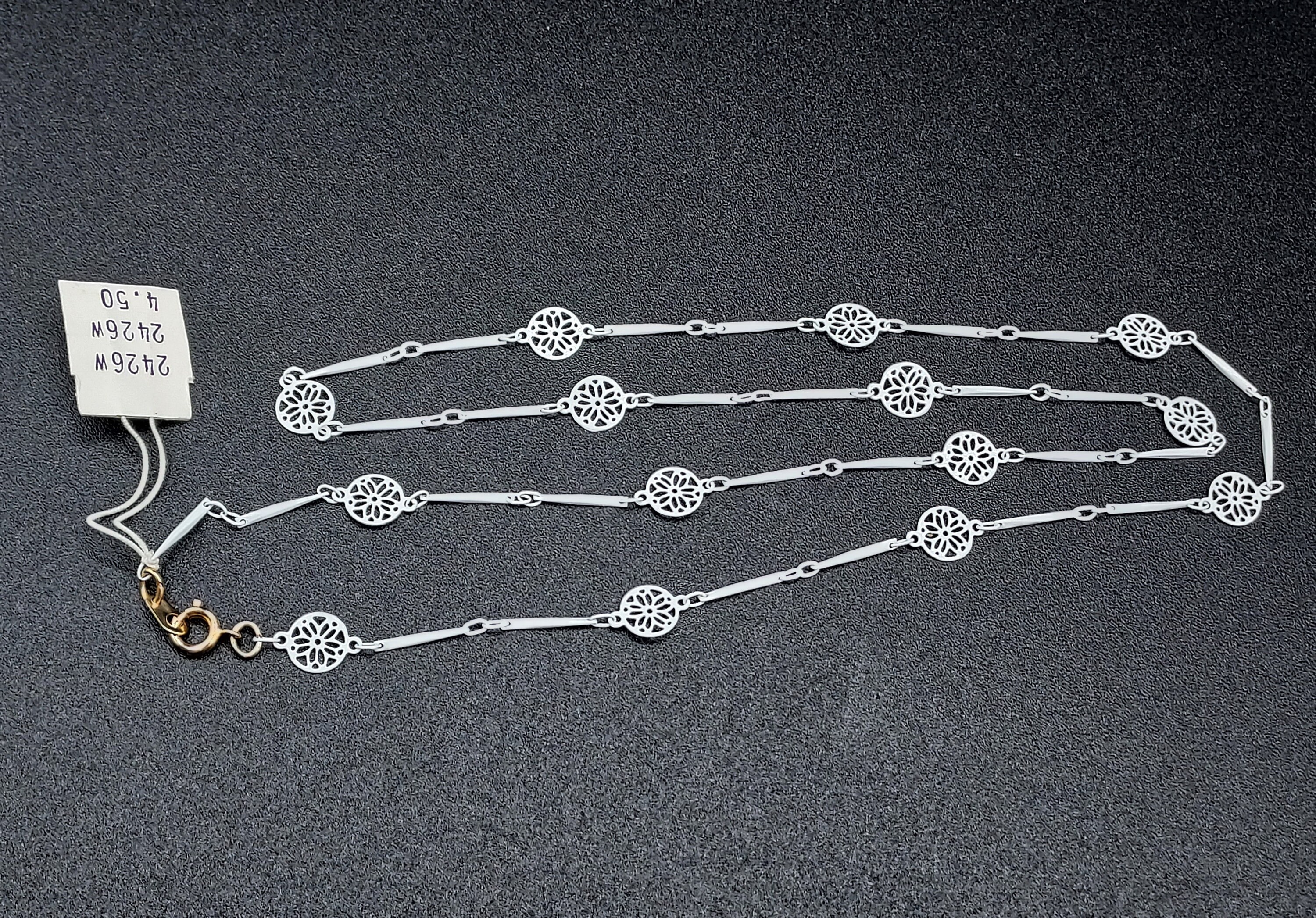 Vintage Napier White Enamel Filigree Necklace & Bracelet Set Original ...