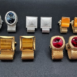 Great Lot of 5 Vintage Mesh Wrap Cufflinks in Silver & Gold Tones - Etsy