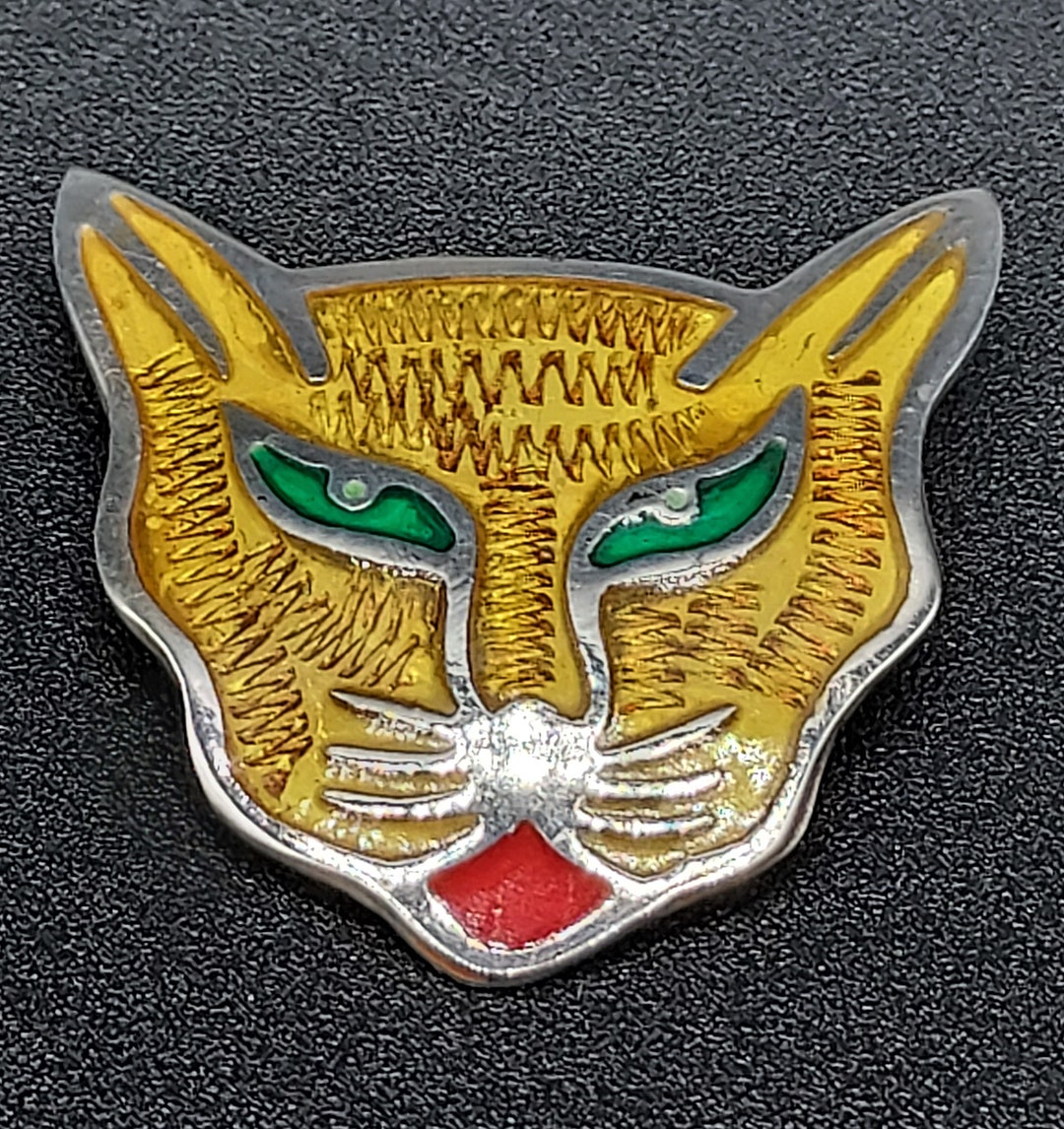 Vintage Taxco Yellow Enamel Sterling Cat Jaguar Brooch Pin Artist ...