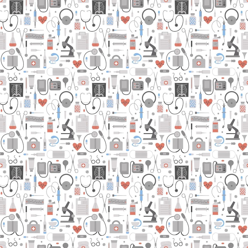 41 Doctor Digital Paper Bundle Nurse Medical Seamless Patterns ...