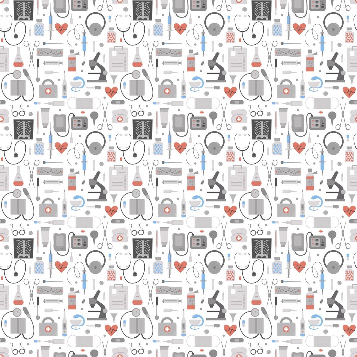 41 Doctor Digital Paper Bundle Nurse Medical Seamless Patterns ...