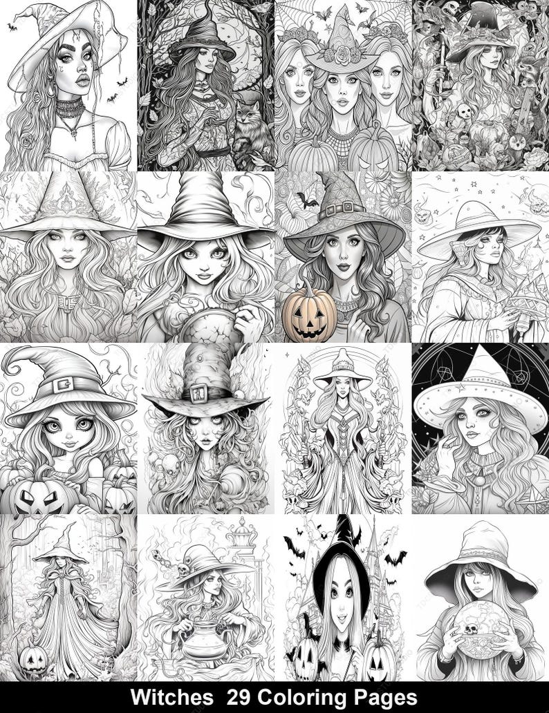 29 Witch Coloring Pages Enchanted Witches & Magical Women Designs ...