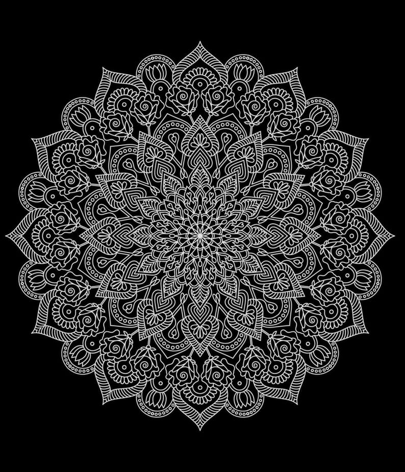 Dark Mandala Coloring Book 120+ Pages | Black Backgrounds | A4 PDF 300 ...