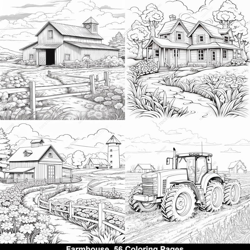 Country Life Colouring - Etsy