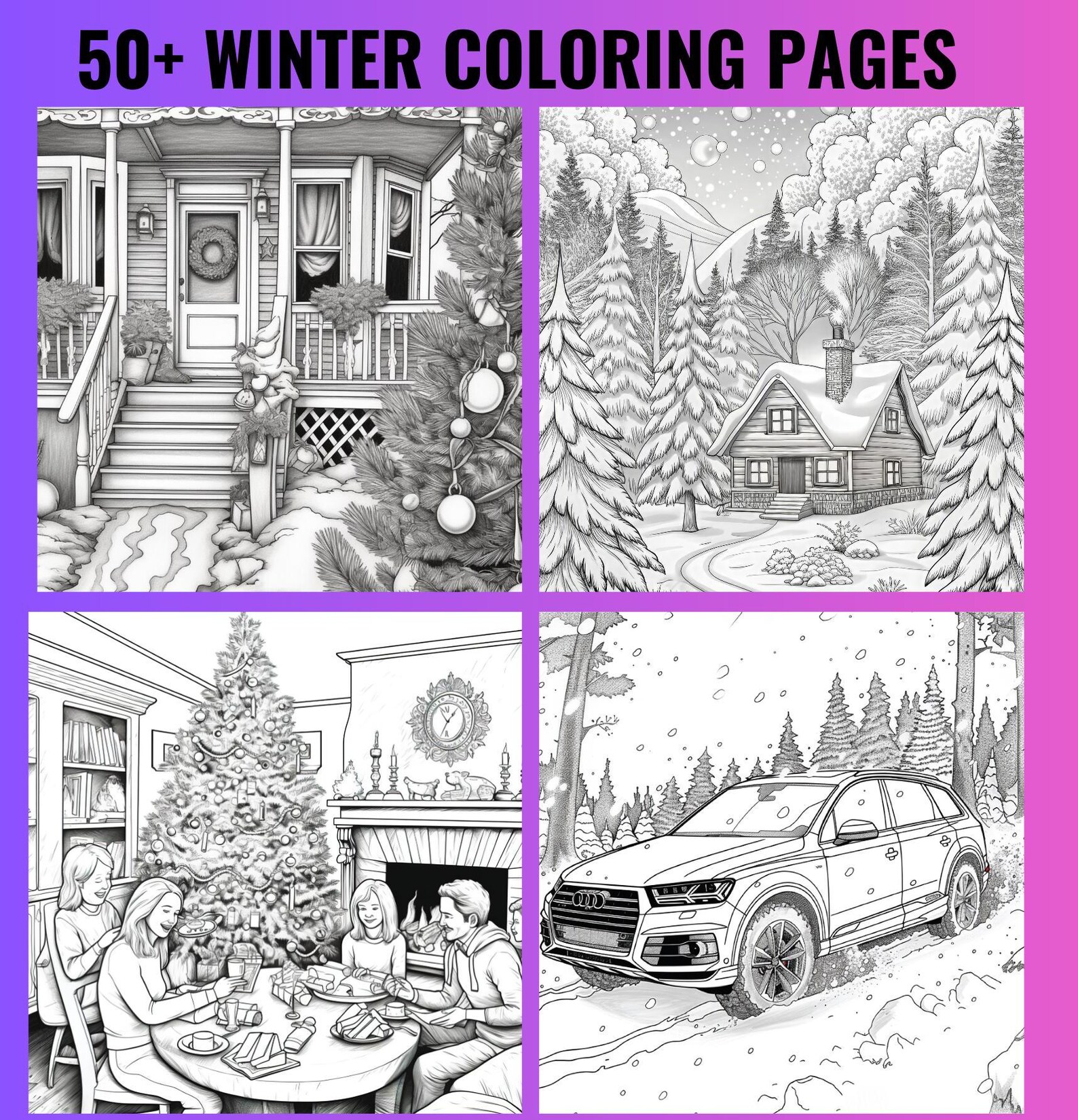 50+ Winter Coloring Pages: Festive Fun for All Ages | Winter Holiday ...