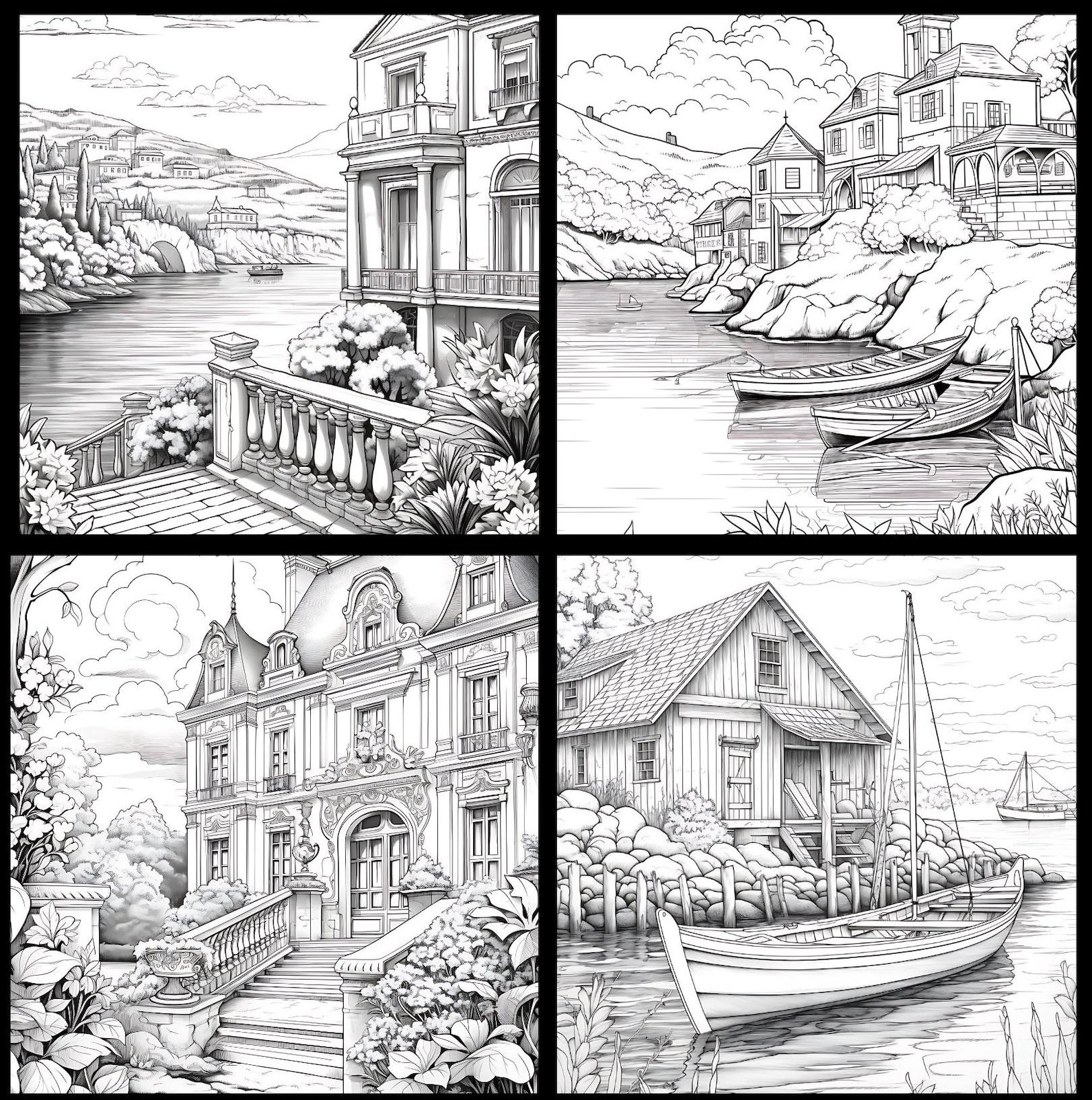 Boats Beaches Waterfront Coloring Pages 50+ Summer Vacation Scenes ...