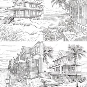 29 Beach House Coloring Pages Beach Houses Tropical Beaches, Palm Trees ...