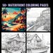50 Waterfront Coloring Pages: Beach Houses and Boats (PDF & JPG) - Etsy