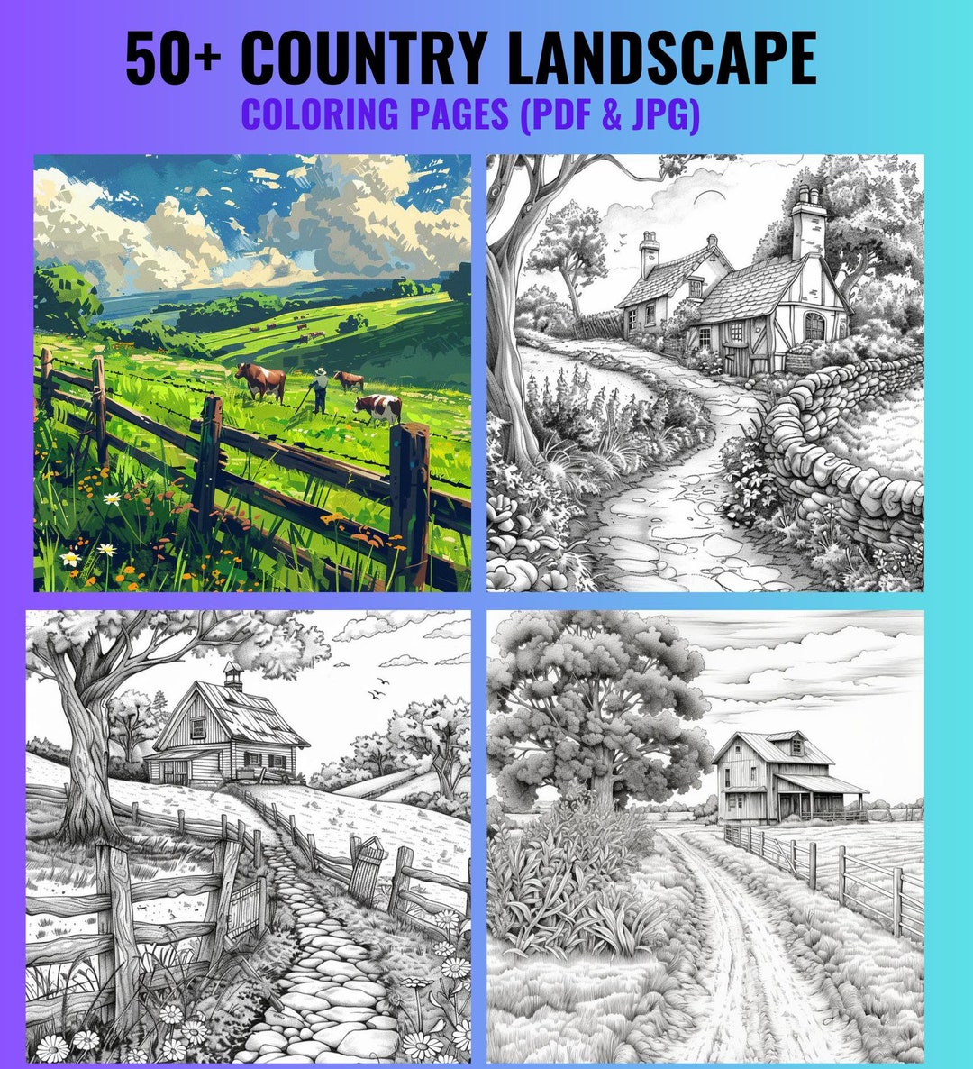 50+ Country Coloring Pages Printable | Country Scenic Coloring Pages ...