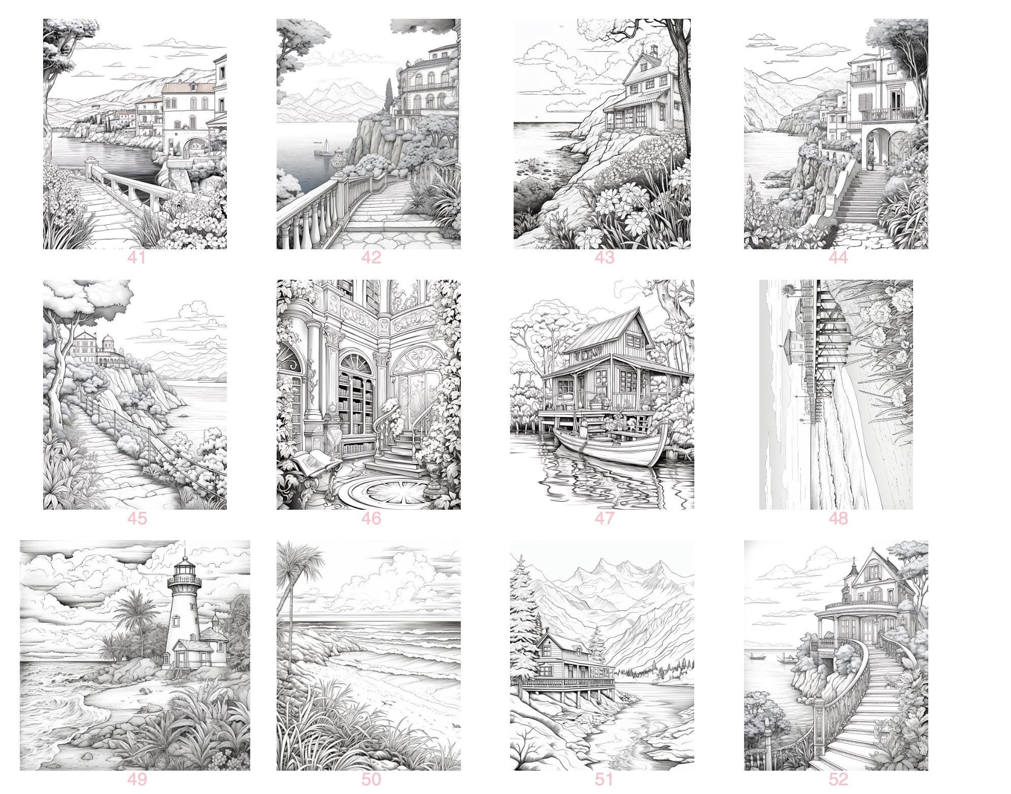50 Waterfront Coloring Pages Summer Serenity Springtime Escapes Beach ...