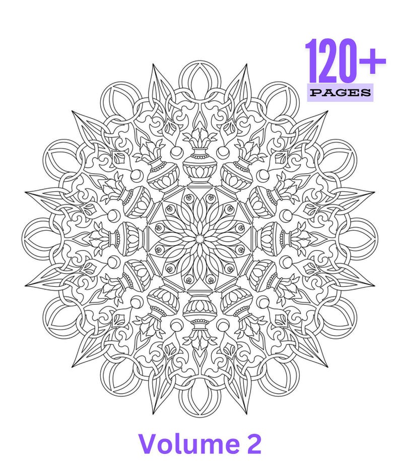 120+ Mandala Coloring Pages Vol 2 Intricate Designs for Mindfulness ...