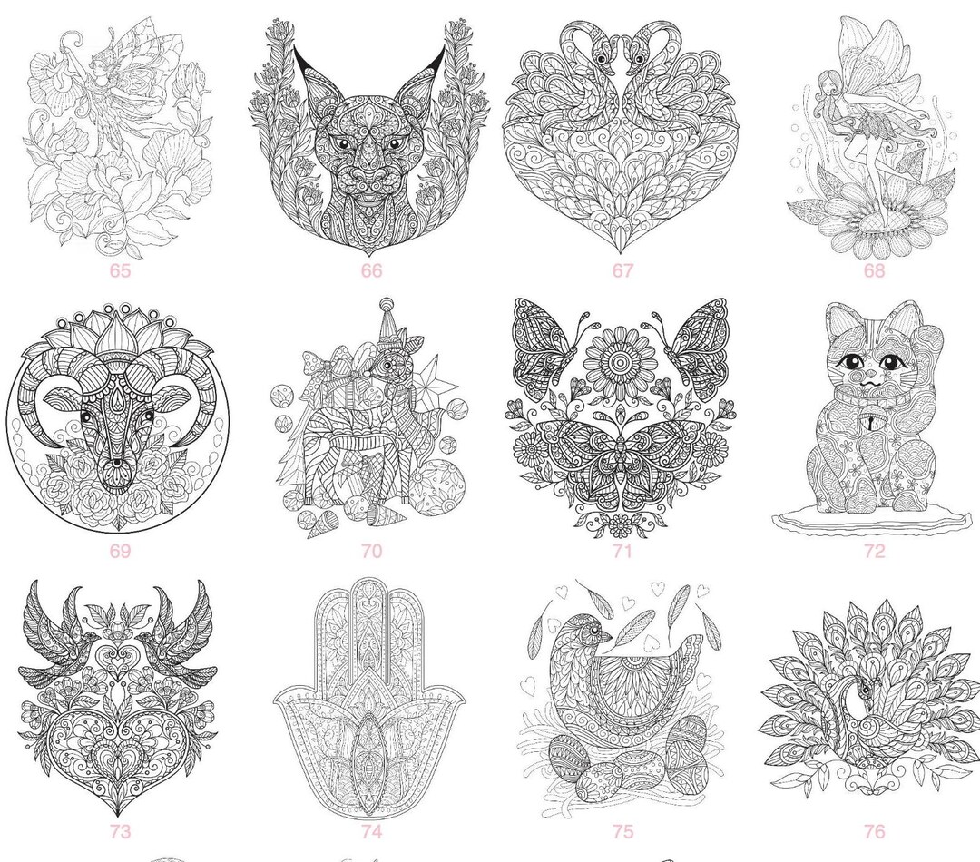 120+ Animal Mandala Coloring Pages | A4 PDF 3600px, 300DPI Jpgs for ...