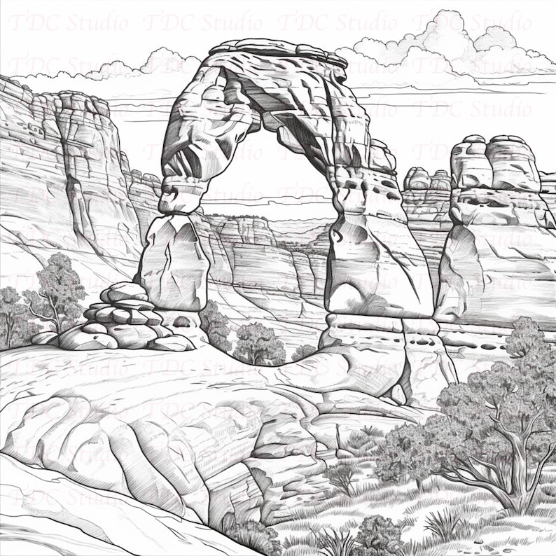 50+ Nature Coloring Pages Scenic Pages | Mountains, Beaches, Forests ...