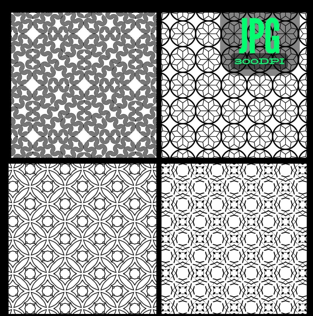 100+ Geometric Coloring Pages | Digital Scrap Paper Pattern Art | A4 ...