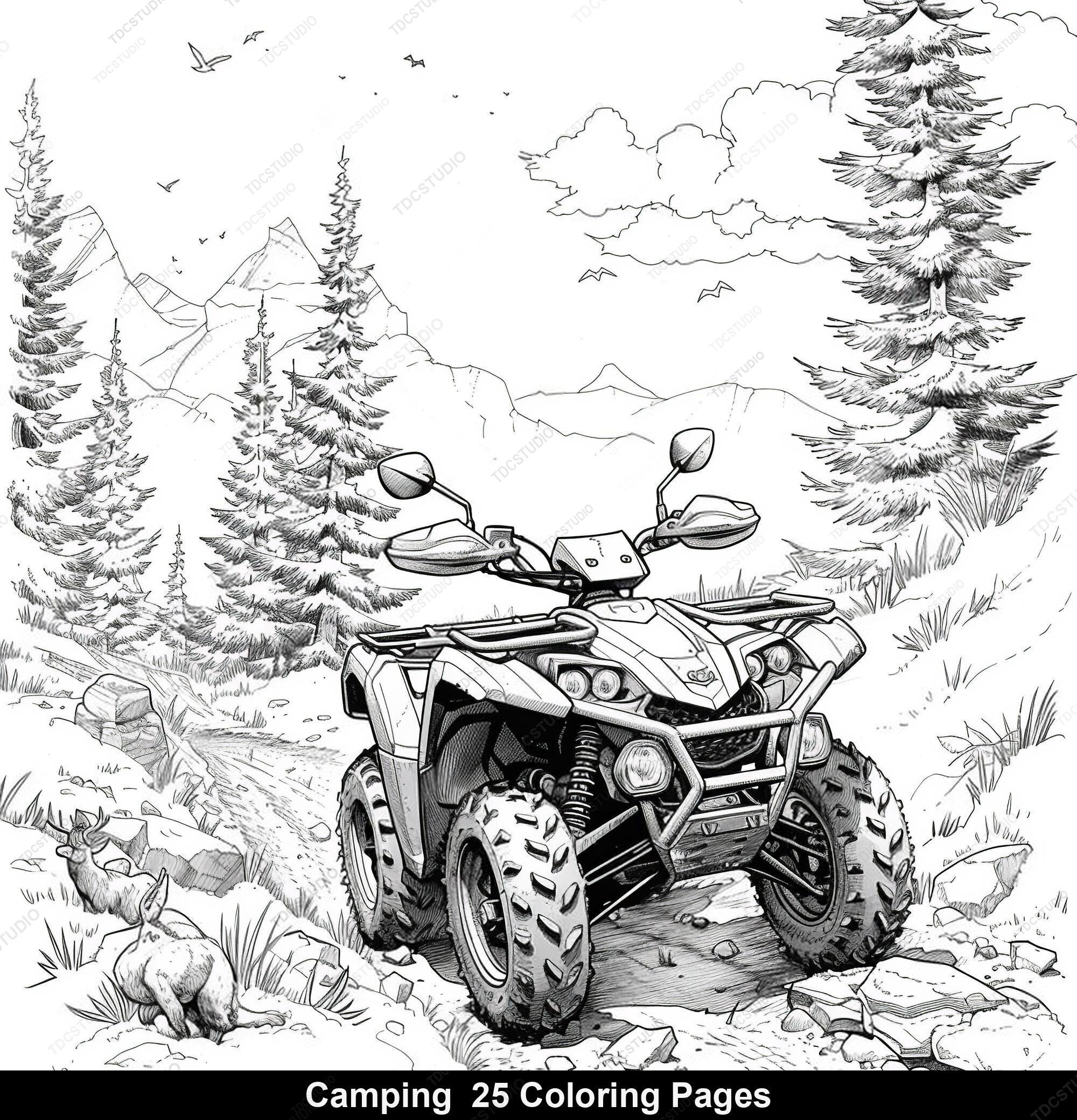 25 Camping Coloring Pages | Mountain Tent RV Adventure Coloring Book ...