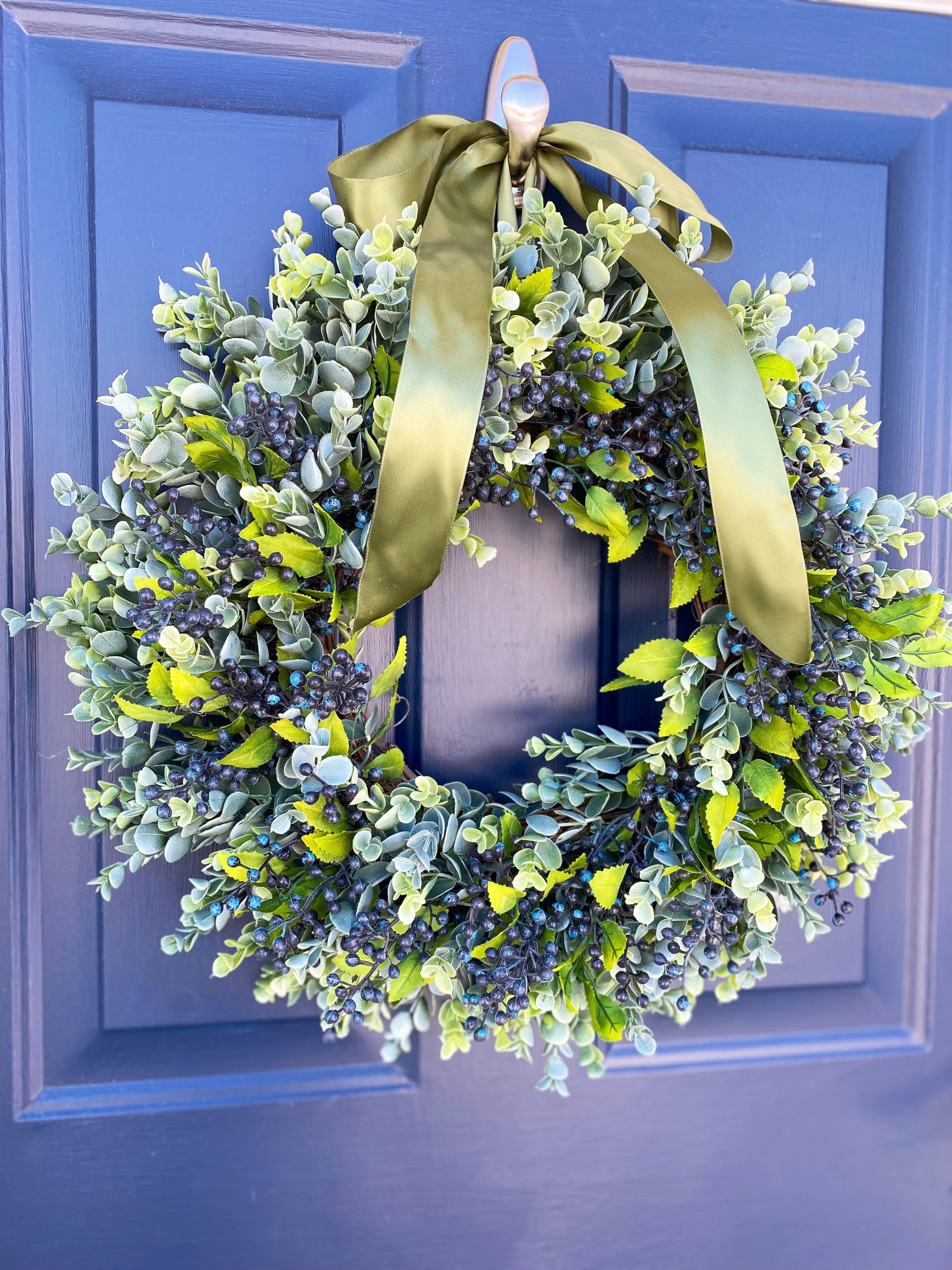 Blueberry Wreath Spring Wreath Boxwood Wreath Farmhouse - Etsy