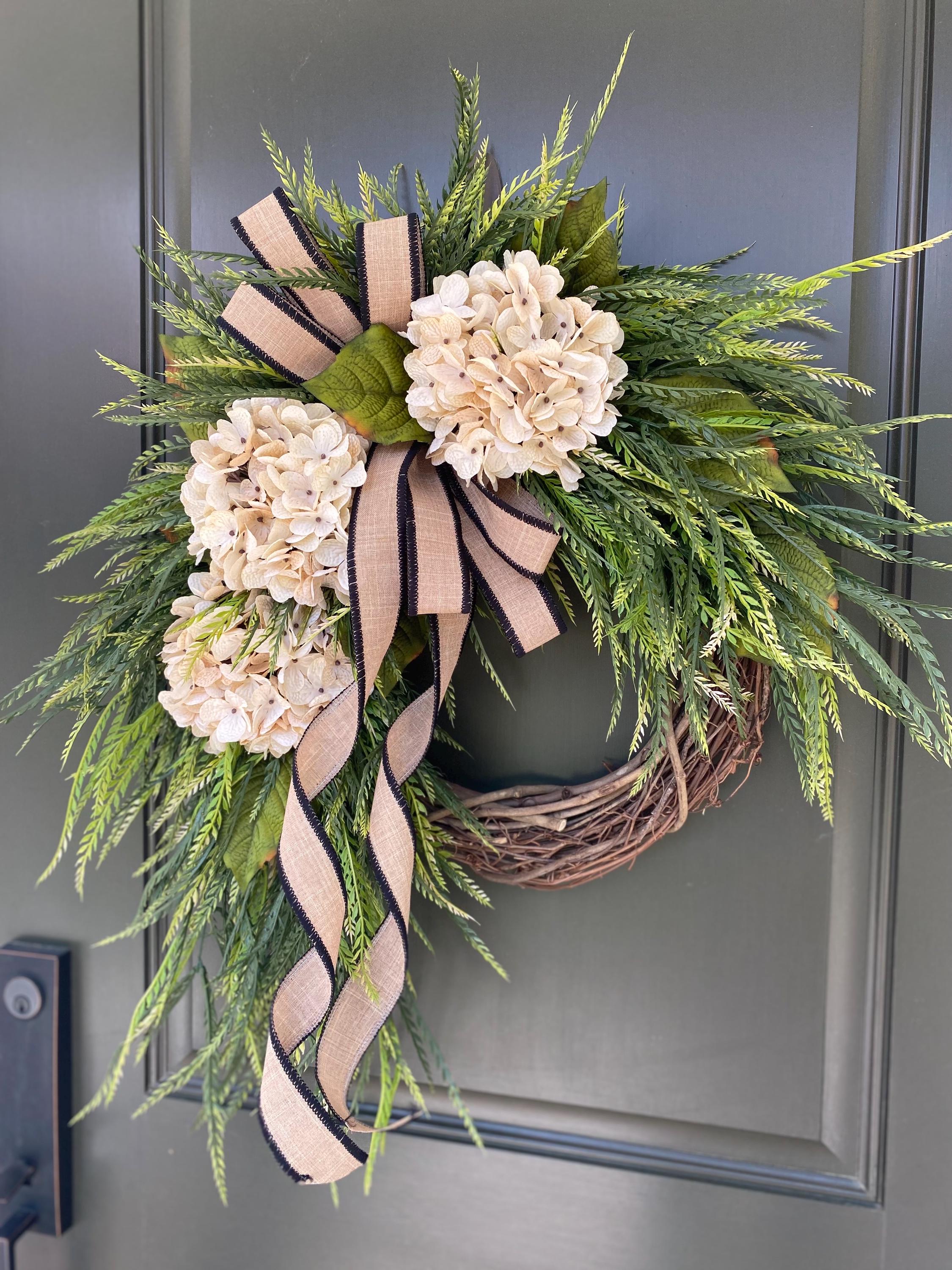 Year Round Wreath, Spring and Summer Wreath, Hydrangea Wreath ...