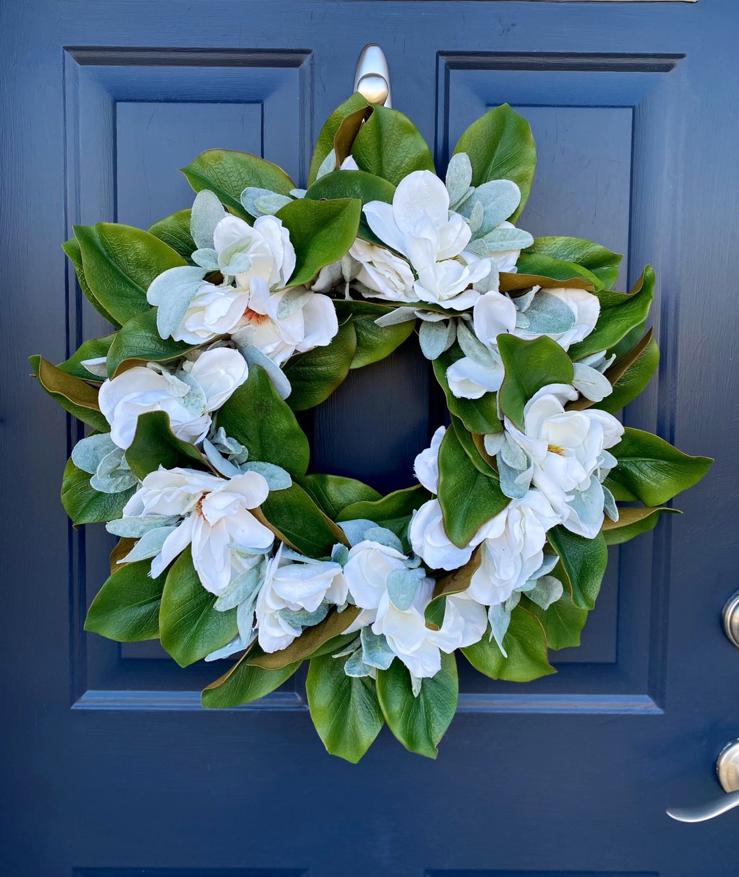 Spring Magnolia Wreath, Spring Wreath, Summer Wreath, Magnolia, Lambs ...