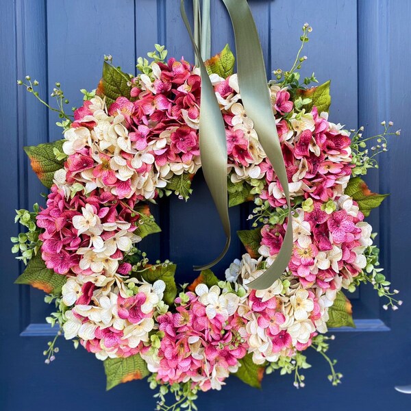 Hydrangea Wreath - Etsy