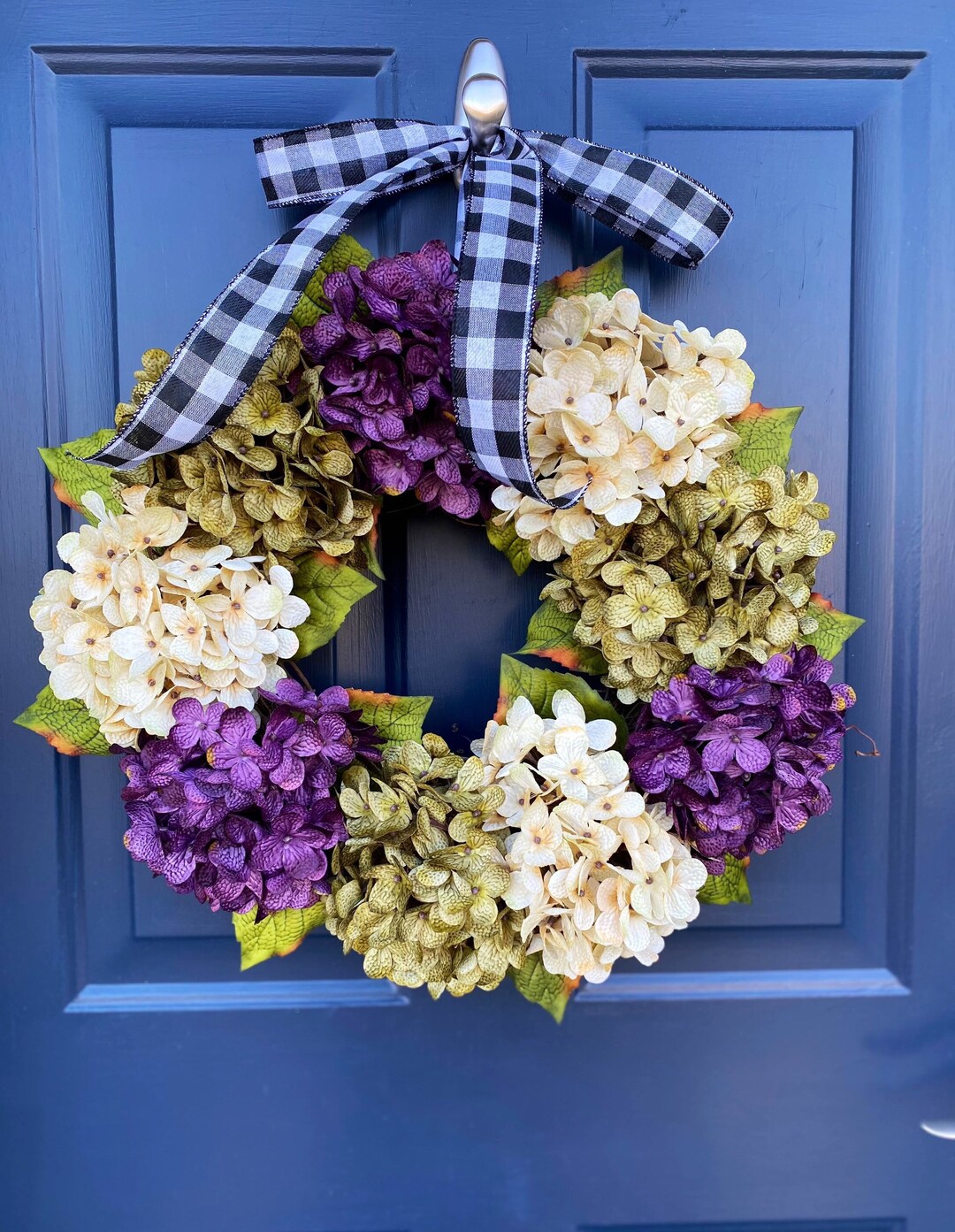 Spring Hydrangea Wreath, Summer Hydrangea Wreath, Farmhouse Wreath ...