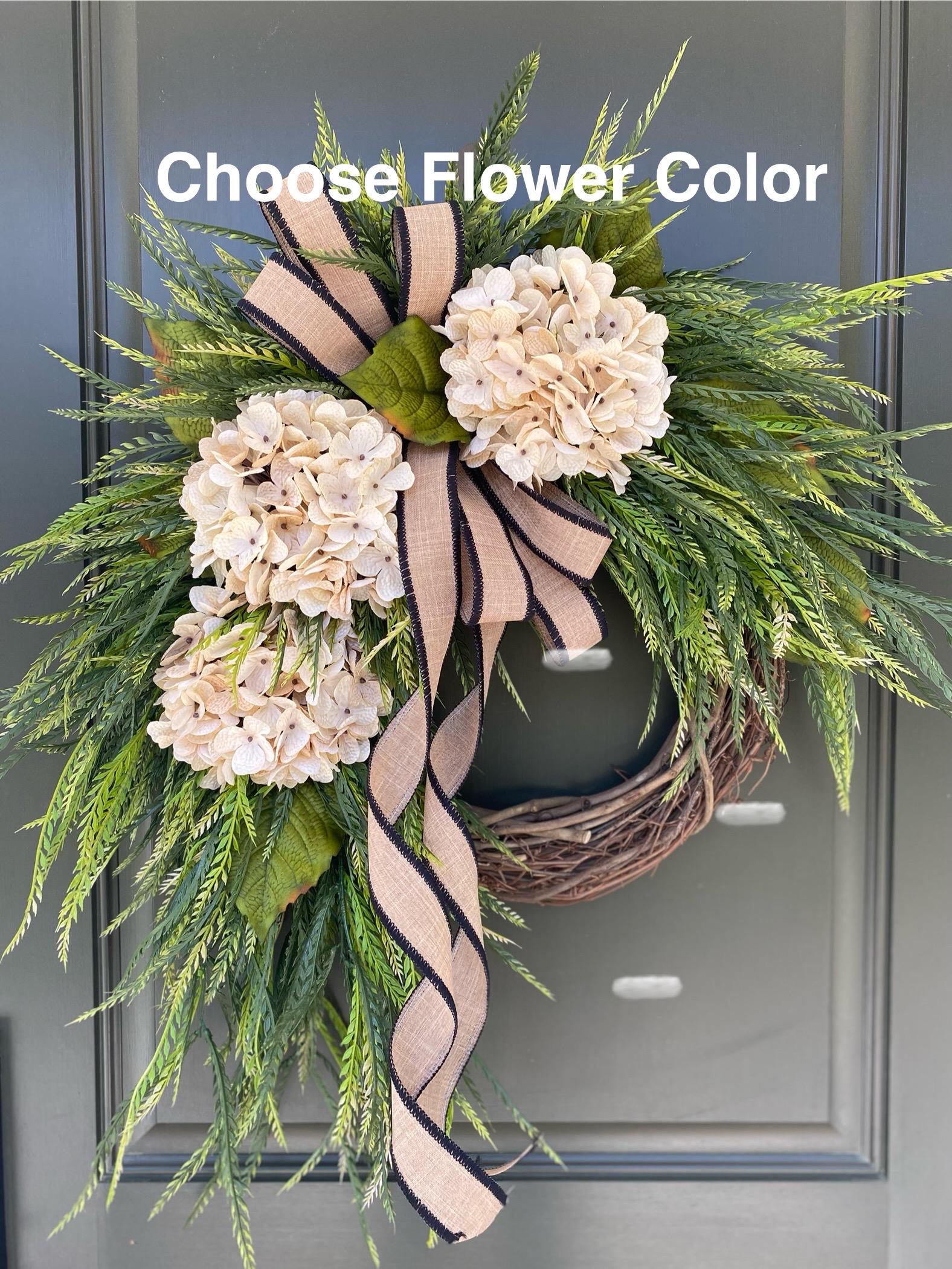 Year Round Wreath, Spring and Summer Wreath, Hydrangea Wreath ...