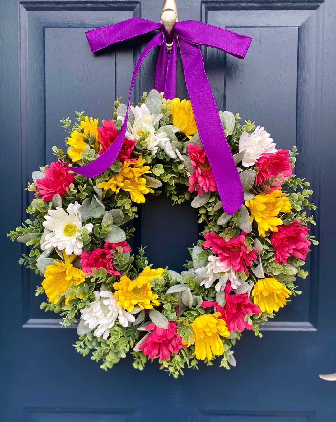 NEW Daisy Wreath, Spring Wreath, Summer Wreath, All Season Wreath ...