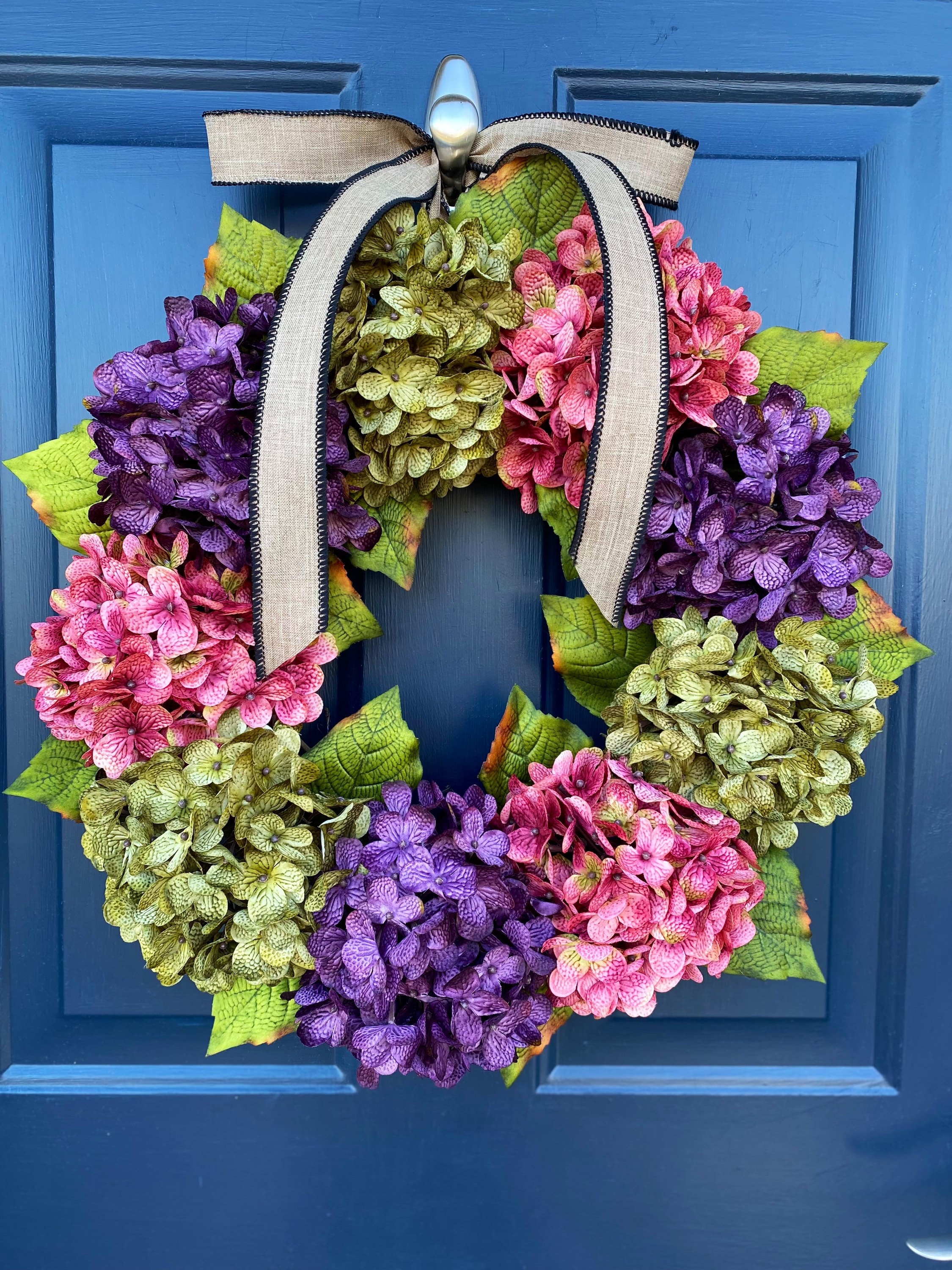 Hydrangea Wreath Spring Wreath Hydrangea Wreath Front Door - Etsy