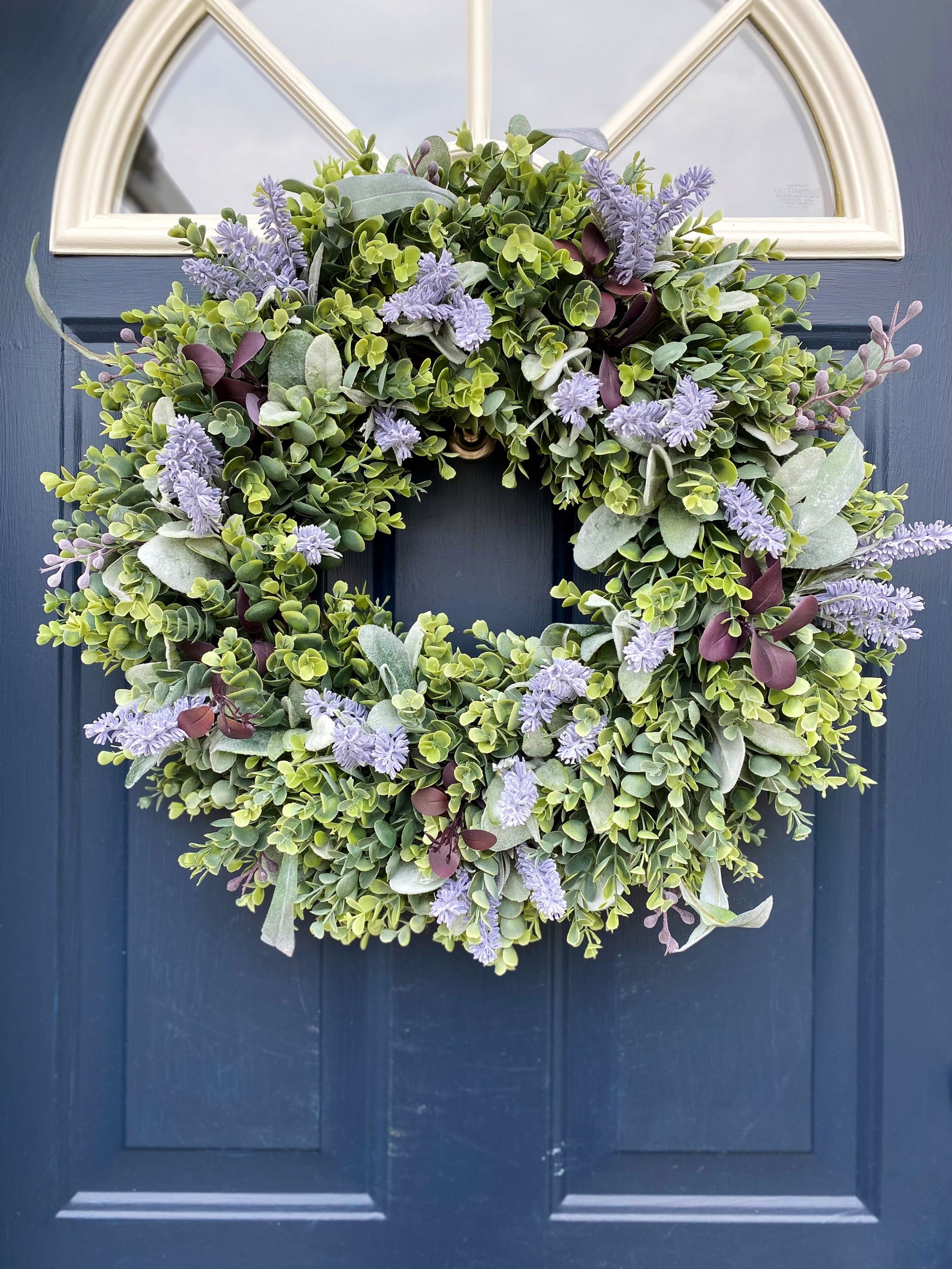 Spring Lavender Wreath Fall Front Door Wreath Summer All - Etsy