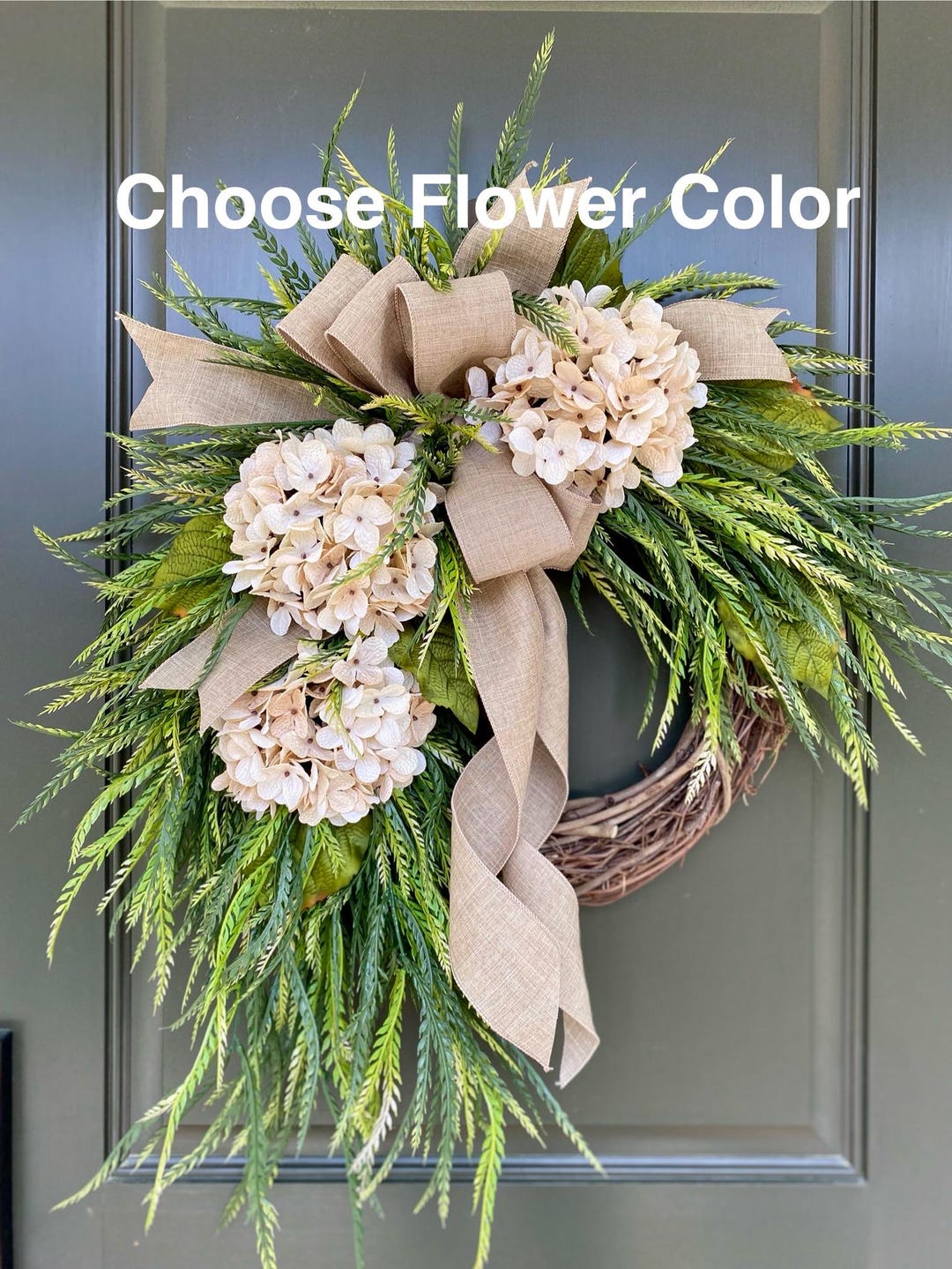 All Season Wreath, Spring and Summer Wreath, Hydrangea Wreath ...