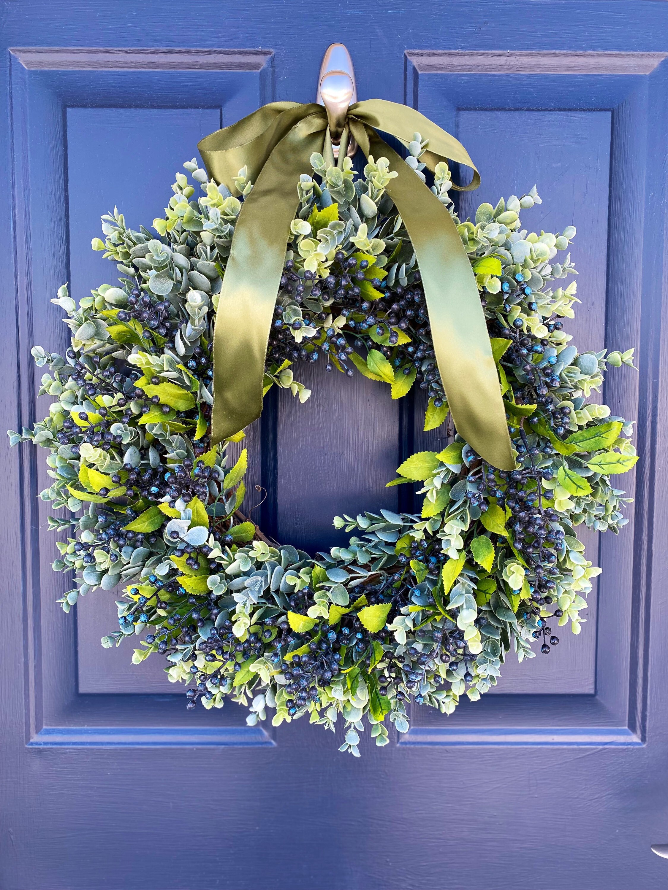 Blueberry Wreath Spring Wreath Boxwood Wreath Farmhouse - Etsy