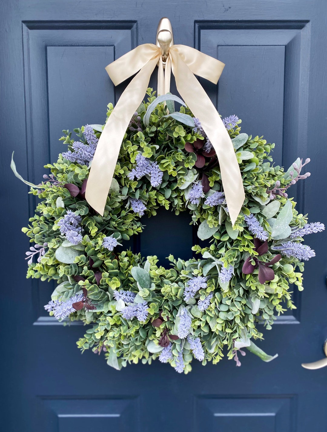 Spring Lavender Wreath, Fall Front Door Wreath, Summer, All Season ...